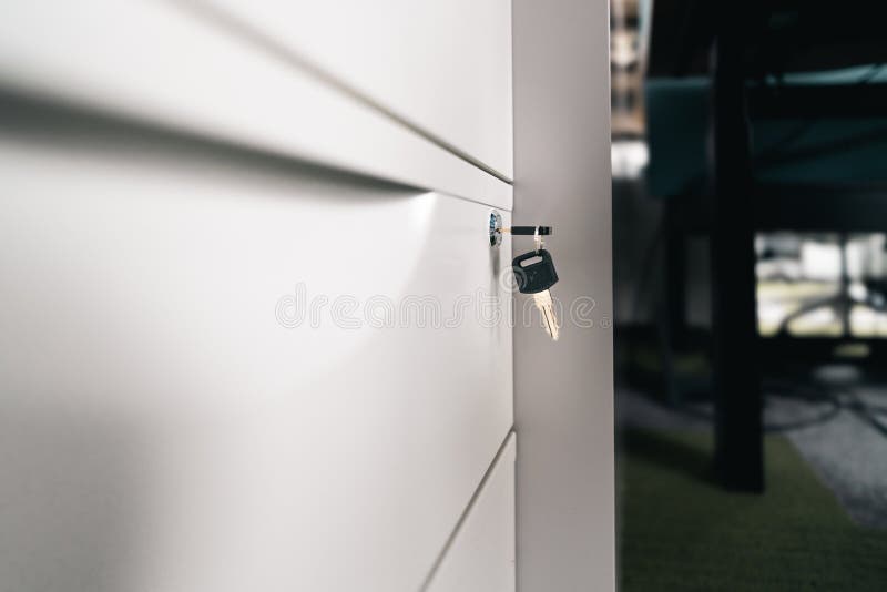 Locker Storage Drawer Key Lock Stock Photo - Image of drawer, room ...