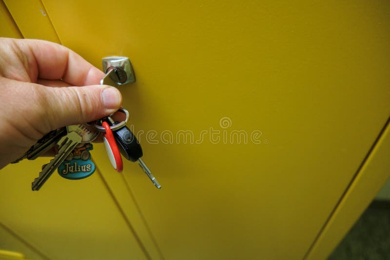 Locker is Unlocked with a Key Stock Photo - Image of lock, locker ...