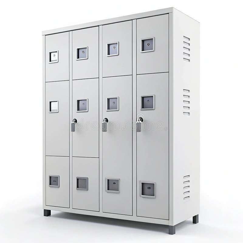 Locker with USB Charging Isolated on White Stock Illustration ...