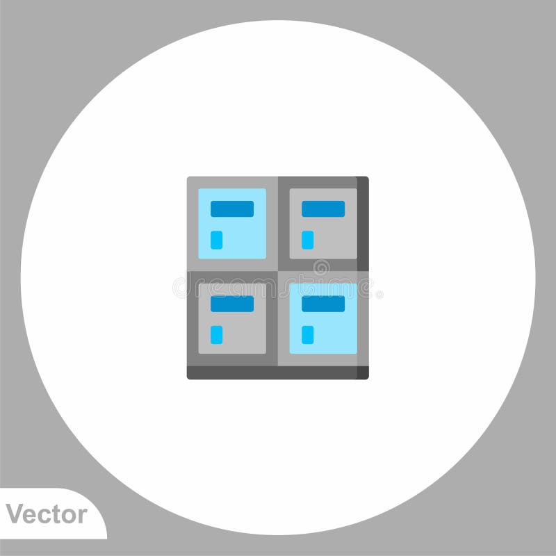 Locker Vector Icon Sign Symbol Stock Vector - Illustration of metal ...