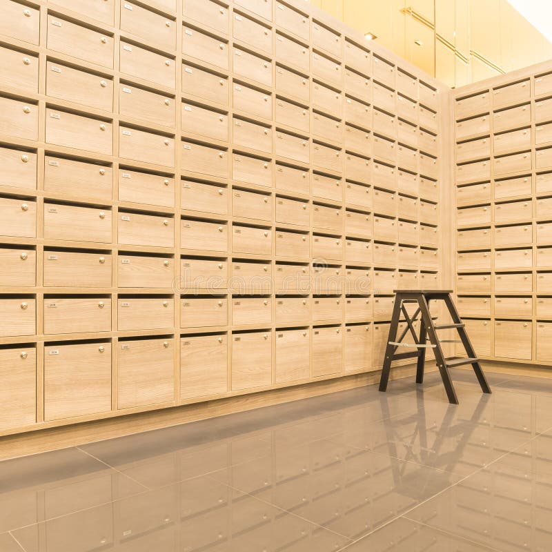 Locker Wooden Mail Boxes Postal for Keep Your Information Stock Image ...