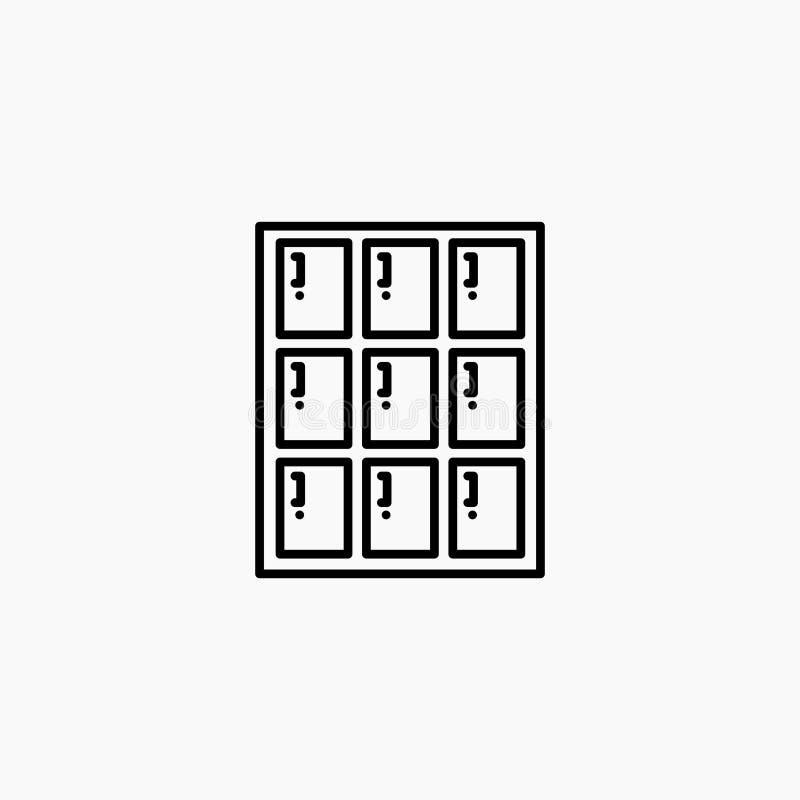 Lockerline in Thin Line Black Color. Flat Simple Vector Symbols ...