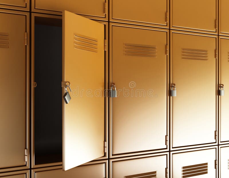 School Lockers Front stock illustration. Illustration of storage - 42983165