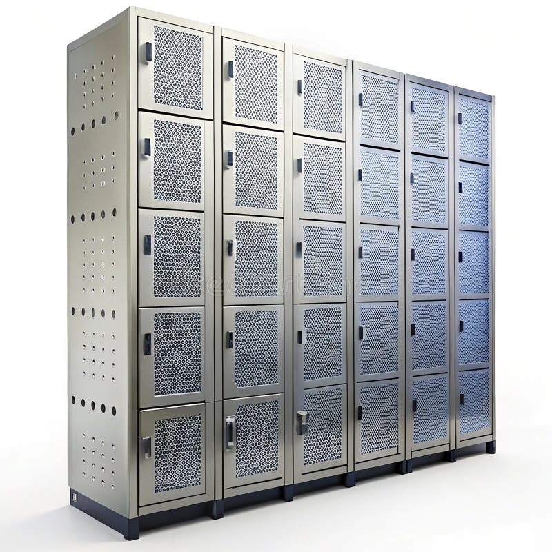 Security Screen Lockers Isolated on White Background Stock Illustration ...
