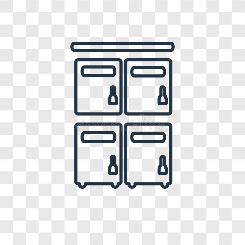 Lockers Concept Vector Linear Icon Isolated on Transparent Background ...