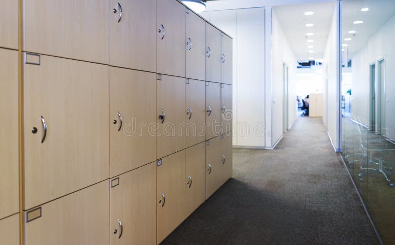 Lockers for Documents and Personal Items in the Workspace. Stock Image ...