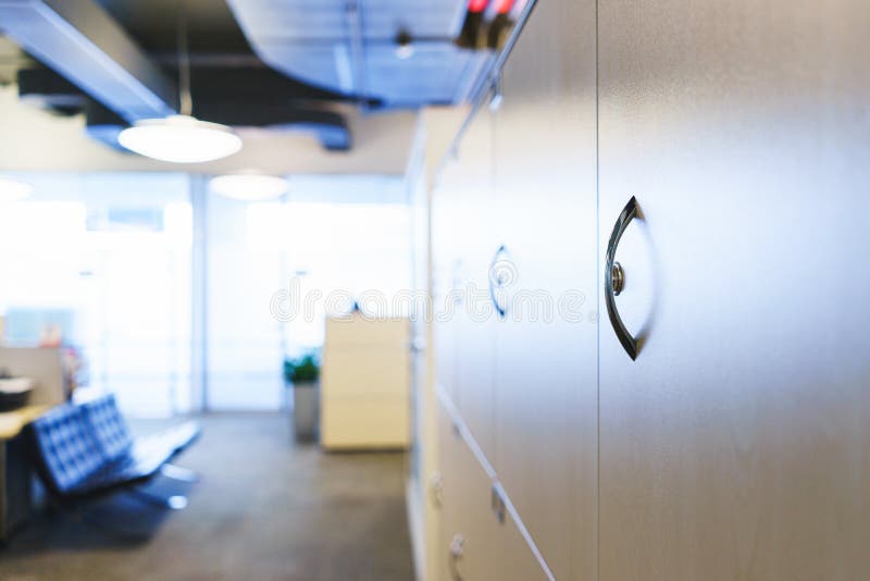 Lockers for Documents and Personal Items in the Workspace. Stock Image ...