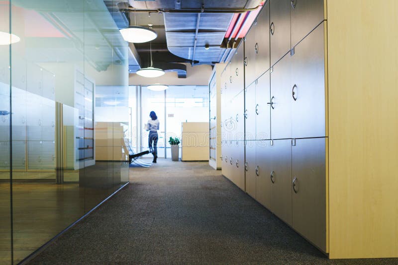 Lockers for Documents and Personal Items in the Workspace. Editorial ...