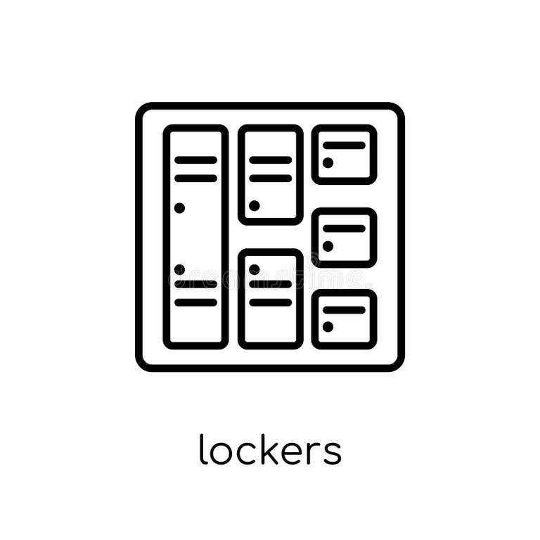Lockers Icon. Trendy Modern Flat Linear Vector Lockers Icon on W Stock ...