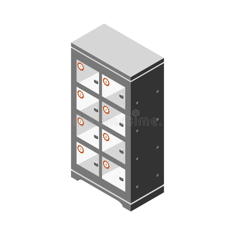 Lockers Isometric Icon stock vector. Illustration of hostel - 245651712