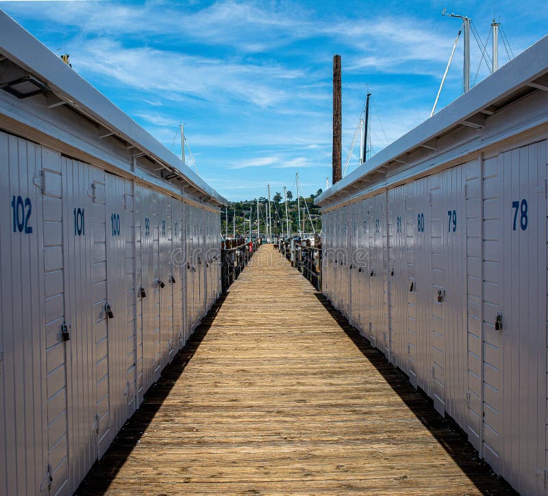 Lockers stock image. Image of marina, wooden, dock, locker - 151691093