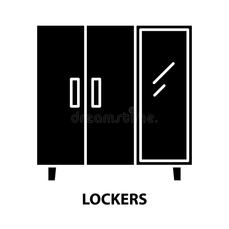 Locker Icon, Black Vector Sign with Editable Strokes, Concept ...