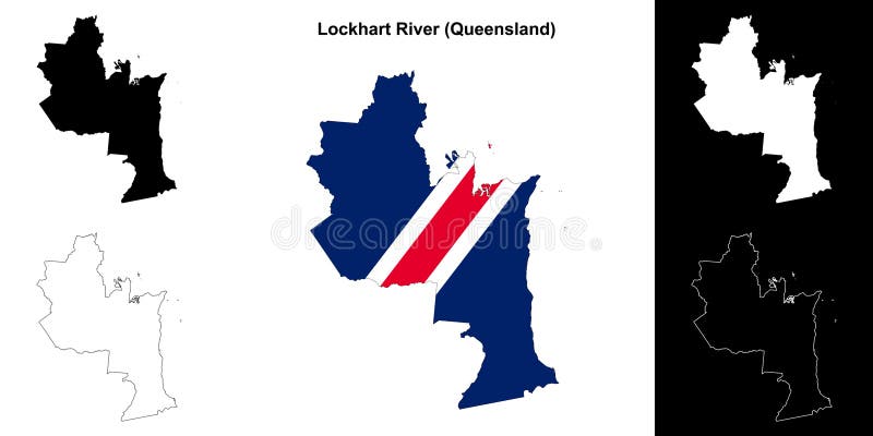 Lockhart River outline map stock vector. Illustration of queensland ...