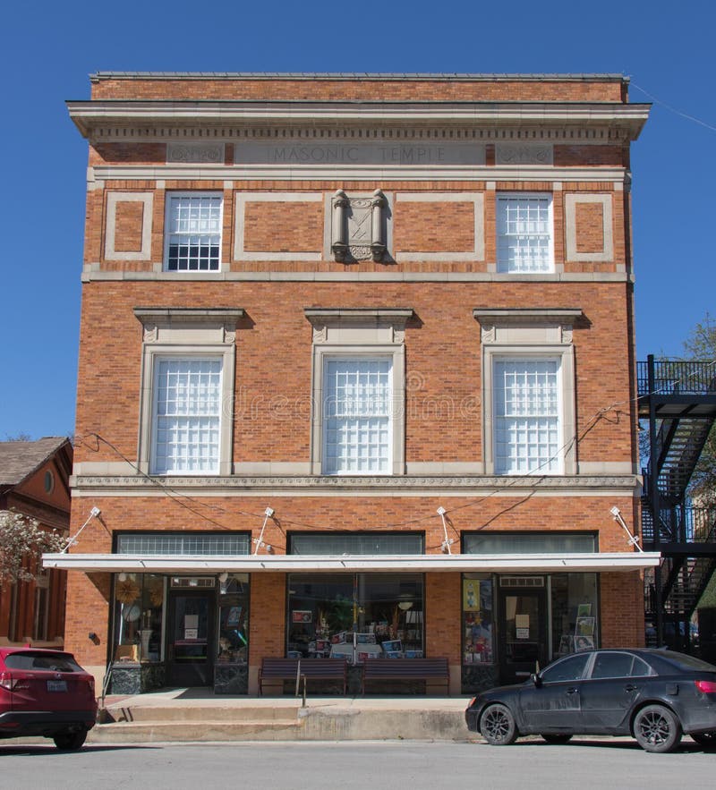 Three Story Masonic Temple in Lockhart Texas Editorial Stock Image ...