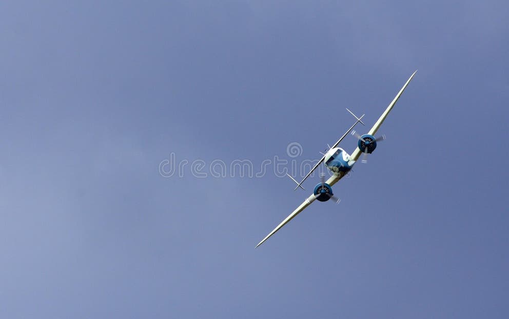 Lockheed 12A Electra Junior Aircraft in Flight Editorial Image - Image ...
