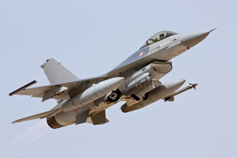 Lockheed Martin F-16 - Take Off Stock Photo - Image of usaf, europe ...