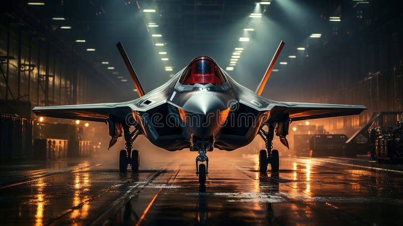 A Lockheed Martin F-35 Fighter Jet Waiting on the Runway - Generative ...