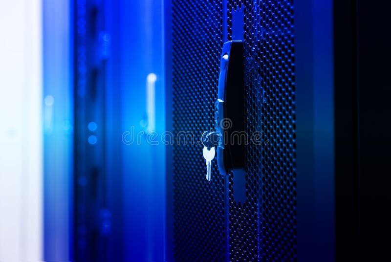 Locking Device Supercomputer Safety or Network Security Concept Blue ...
