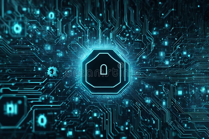 Locking Down Data Security: Abstract Tech Punk Cyberpunk Futuristic ...