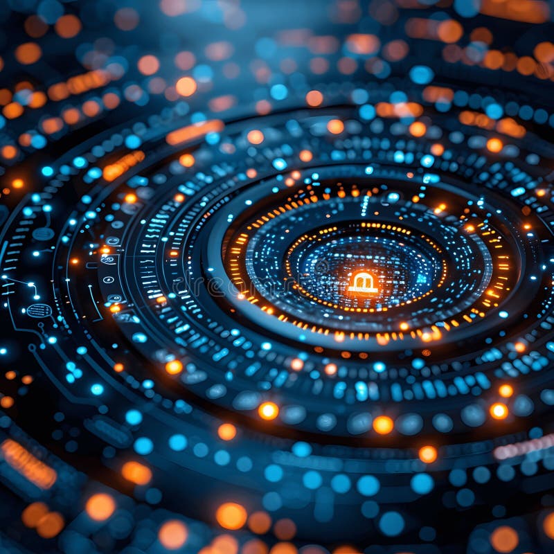 Locking Down The Digital Universe With Code Stock Illustration Illustration Of Realm Coding