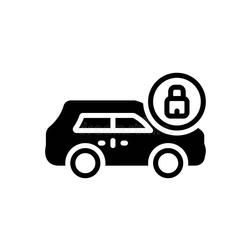 Black Solid Icon for Locking, Theft and Anti Service Stock Vector ...