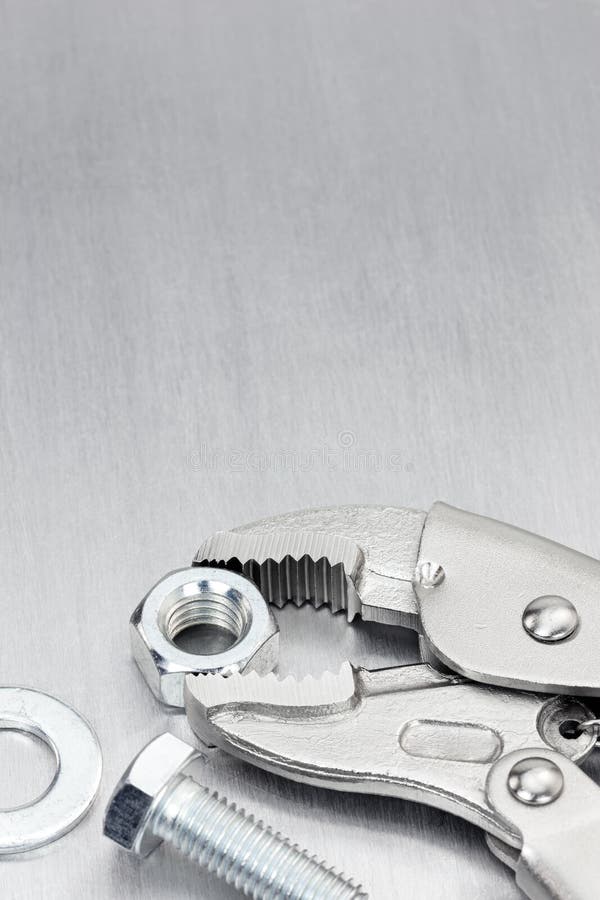 Locking-jaw and Bolts for Hand Work and House Repair Stock Photo ...