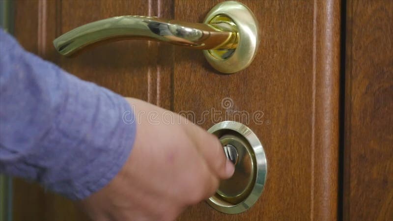 Locking Up or Unlocking Door with Key in Hand Stock Footage - Video of ...