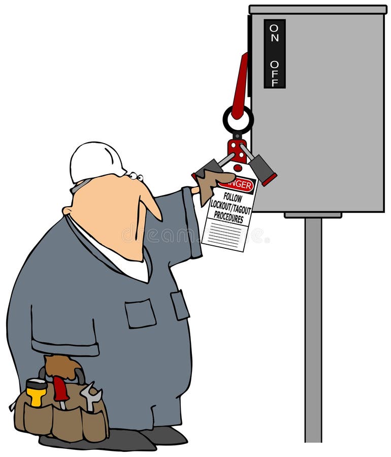 Lockouttagout stock illustrationer. Illustration av hatt - 10365682