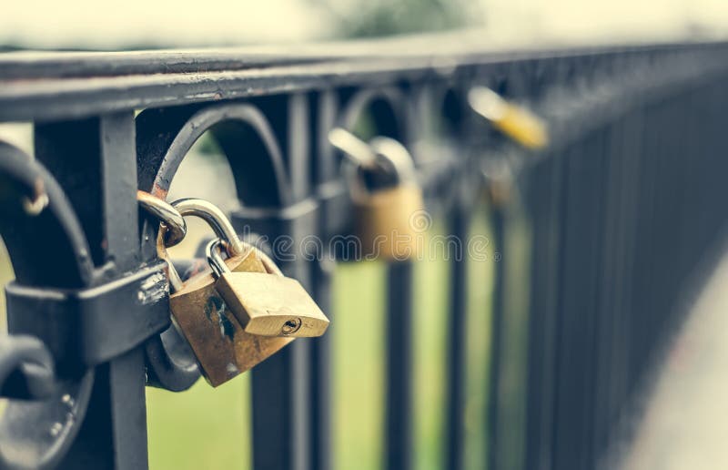 Locks on a bridge stock image. Image of tradition, forever - 57448021