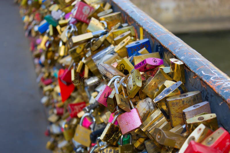 Locks on the bridge editorial stock photo. Image of safety - 60418203