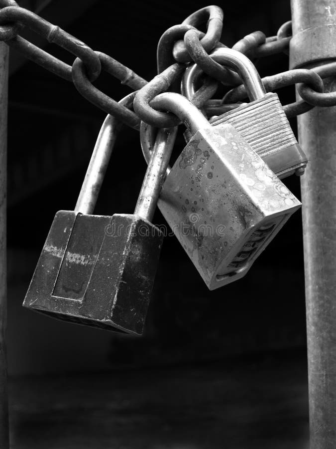 Locks and Chain Security stock image. Image of close - 34325339