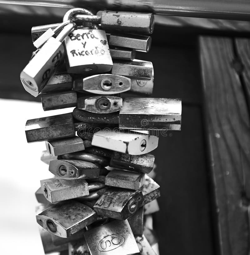 Locks Chained Up in a Knot on a Bridge Editorial Photography - Image of ...