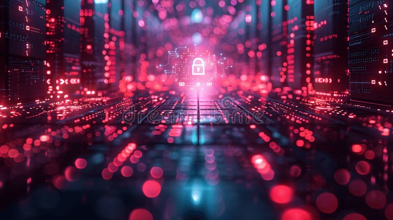 Locks Coding Against Cyber Invasions. Stock Illustration - Illustration ...