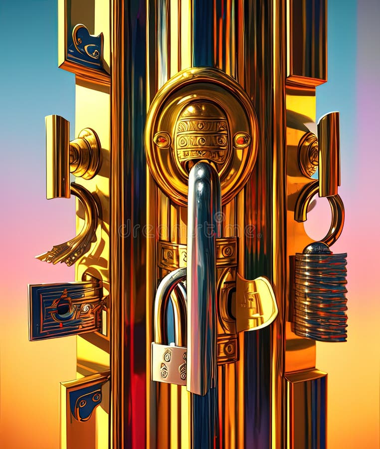 Locks Commercial Business. Generative AI. Stock Illustration ...