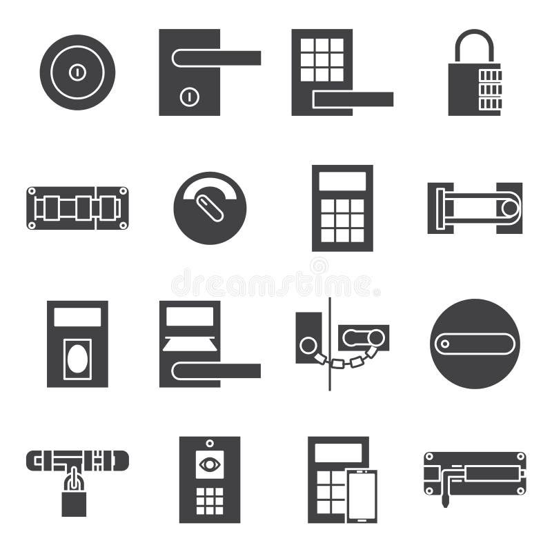 Locks door icon set stock vector. Illustration of locks - 54333783