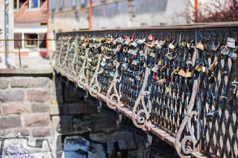Locks on the Fence of the Bridge Stock Image - Image of marriage ...