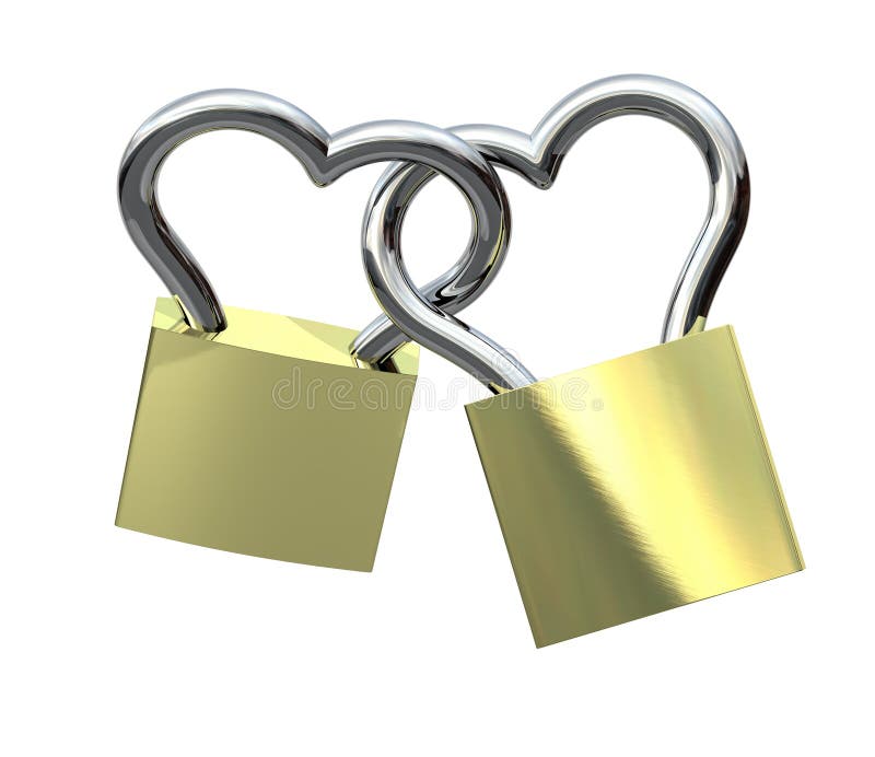 Locks - Heart Shaped, Isolated Stock Illustration - Illustration of ...