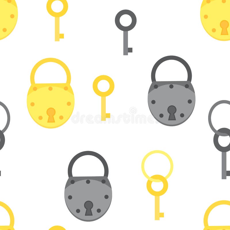 Locks and Keys Pattern Seamless Stock Vector - Illustration of ...