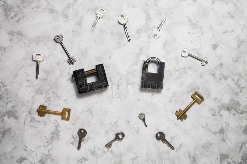 Lots of Keys and Locks Close Up Stock Photo - Image of retro, scrap ...