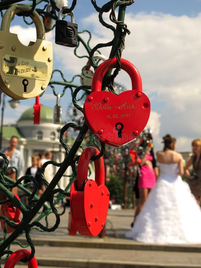 Locks for good luck stock photo. Image of wedding, blue - 29010540