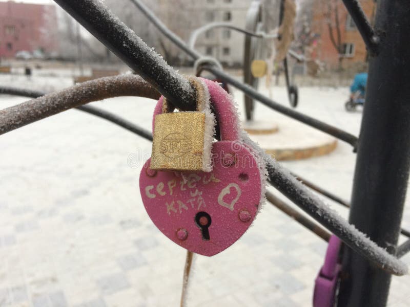 Locks with Love and Dedication Messages on Chain Link Fence Stock Image ...