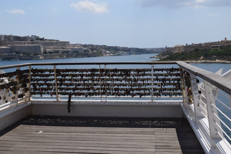Locks of Love at Tigne Point, Sliema. Malta Stock Image - Image of ...