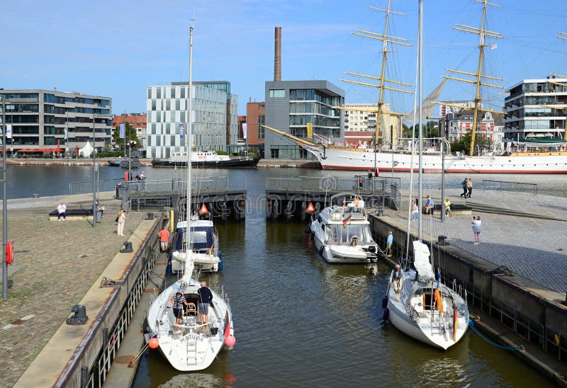 Locks at the Port of Bremerhaven at the North Sea Editorial Stock Image ...