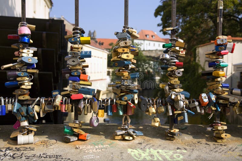 Locks from prague stock photo. Image of love, pair, tradition - 16363158