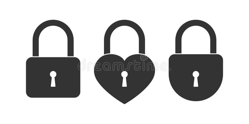 Locks graphic icon set stock vector. Illustration of desktop - 271200250
