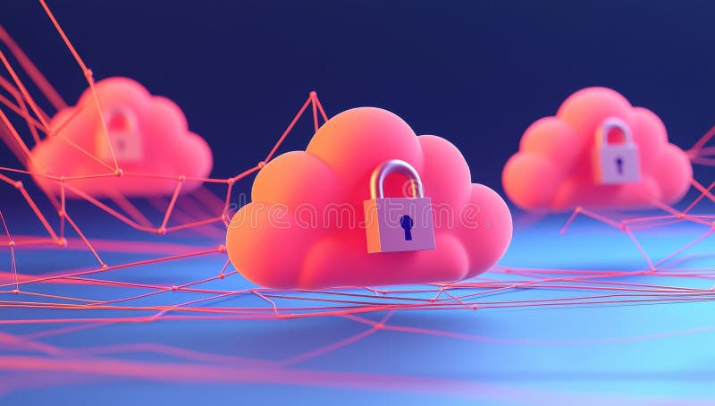 Locks are Shown on a Light Background in this Cloud Computing Security Concept. Stock Photo ...