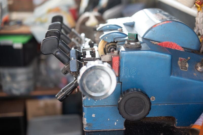 Locksmith Duplicate Machine Make New Key Stock Photo - Image of door ...