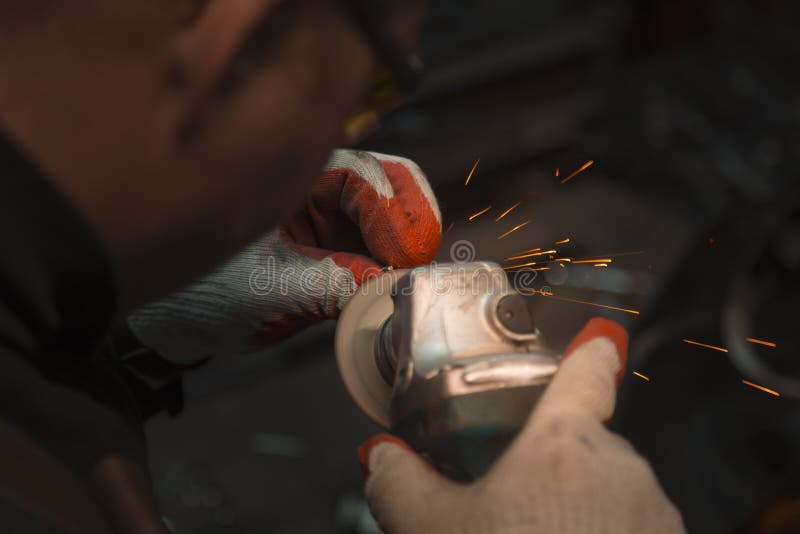 Locksmith Man in Gloves and Yellow Glasses at Work Stock Image - Image ...