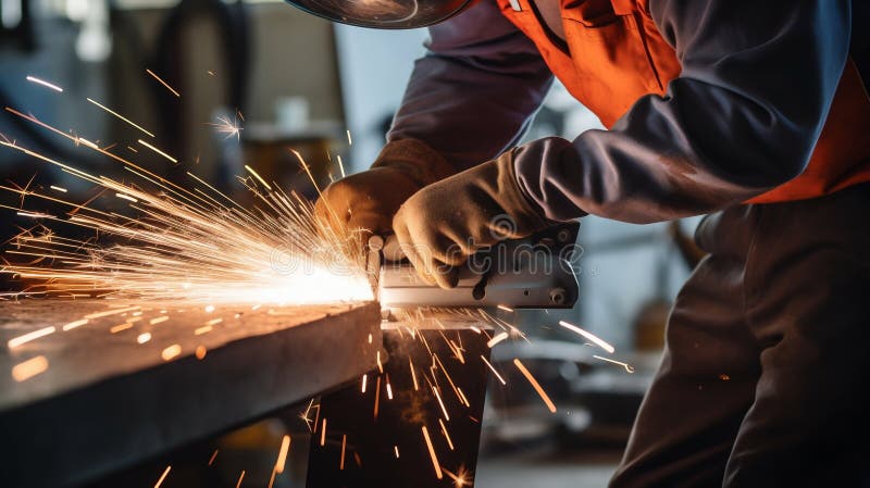 Locksmith Precision Work with Sparking Metal. Generative Ai Stock ...