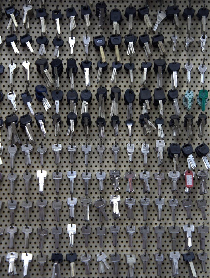 Locksmith Shop Board of Keys Editorial Stock Image - Image of wall ...